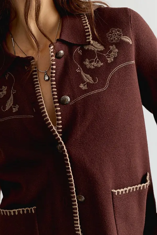 Pendleton Souvenir Cardigen - Dark Chocolate