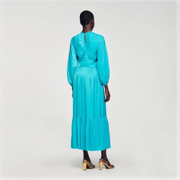 Sandro Satin-effect Maxi Dress