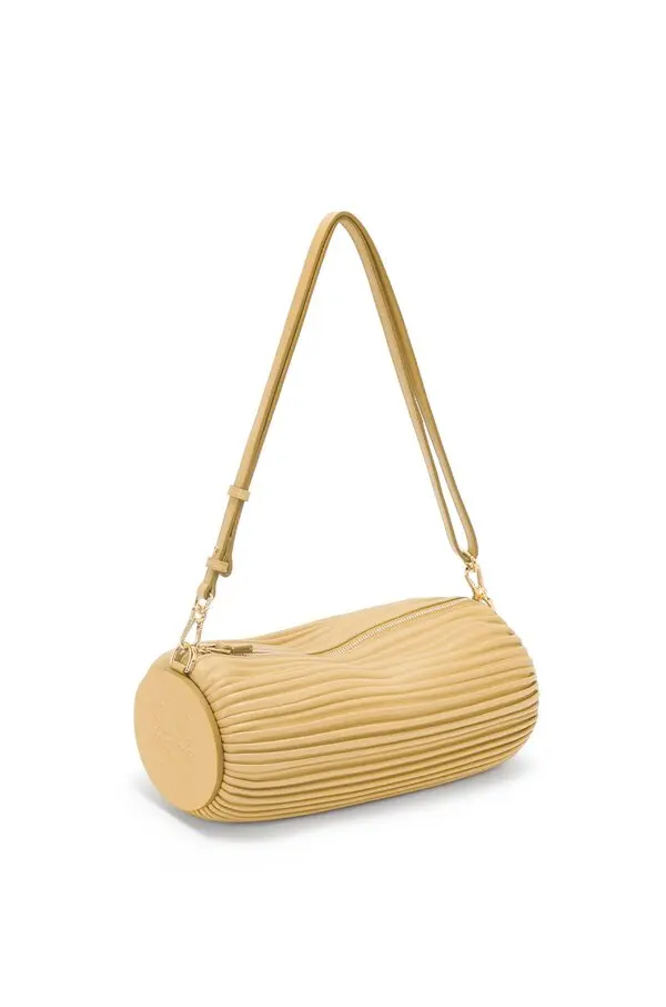 Loewe Bracelet Pouch In Pleated Nappa - Dark Butter