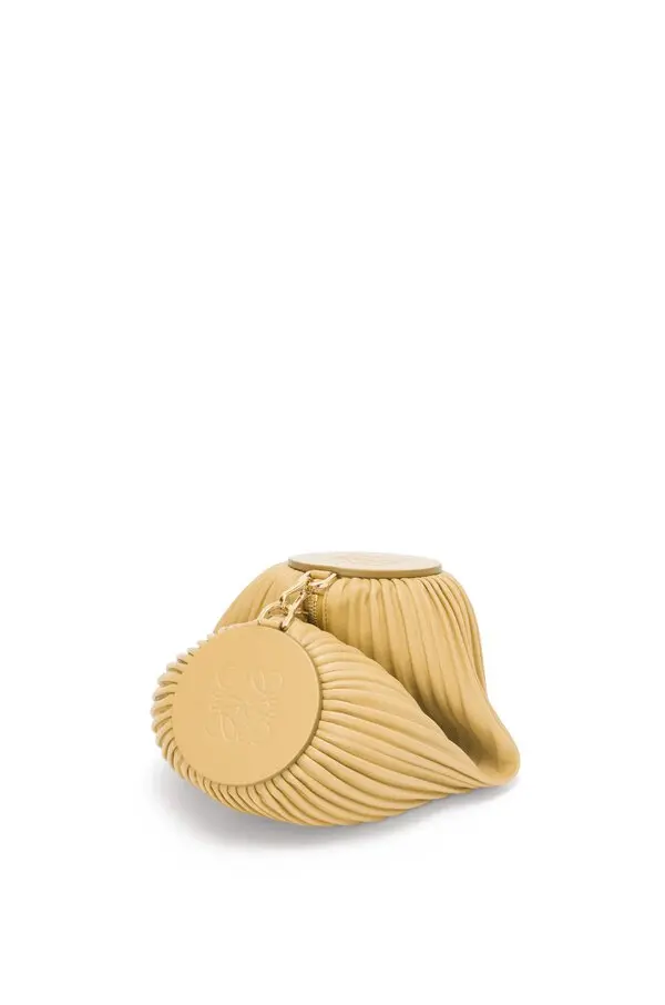 Loewe Bracelet Pouch In Pleated Nappa - Dark Butter