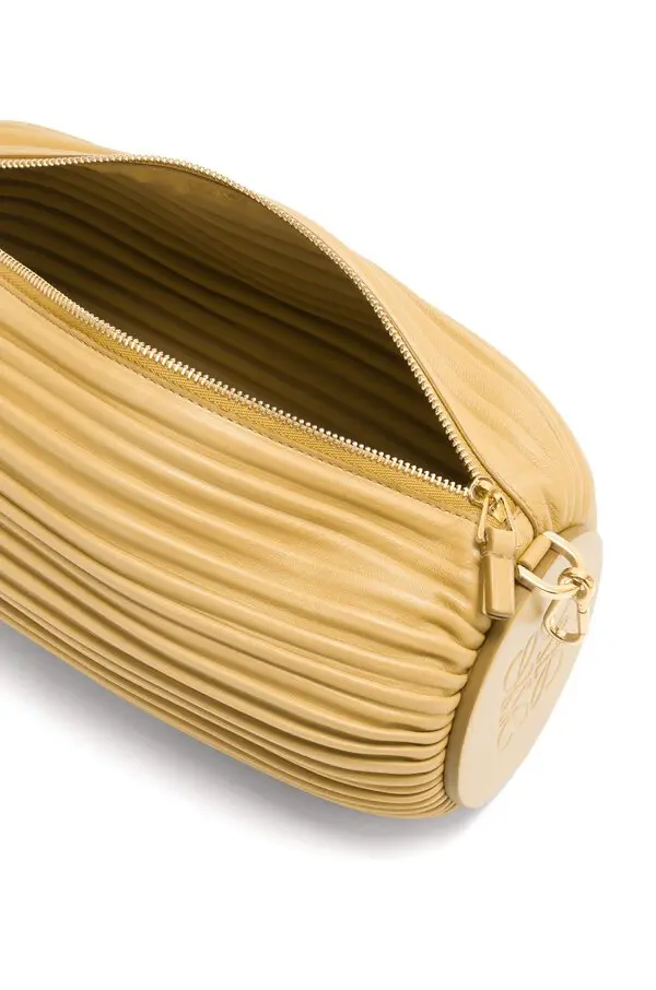 Loewe Bracelet Pouch In Pleated Nappa - Dark Butter