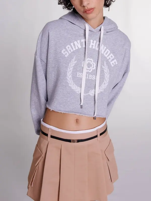 Maje Saint Honoré Cropped Hoodie