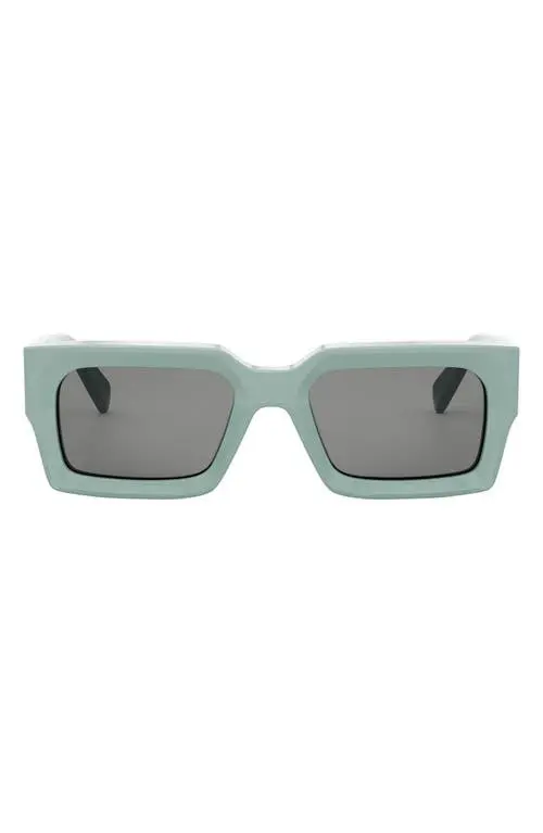 Celine 54mm Rectangular Sunglasses - Shiny Light Green/smoke