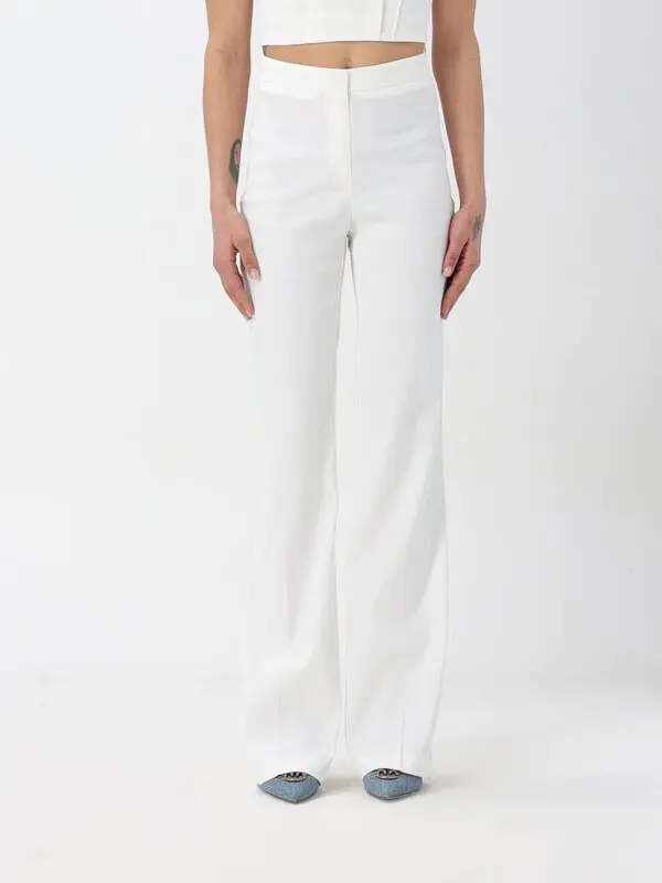 Pinko Tailored Straight Leg Trousers - White