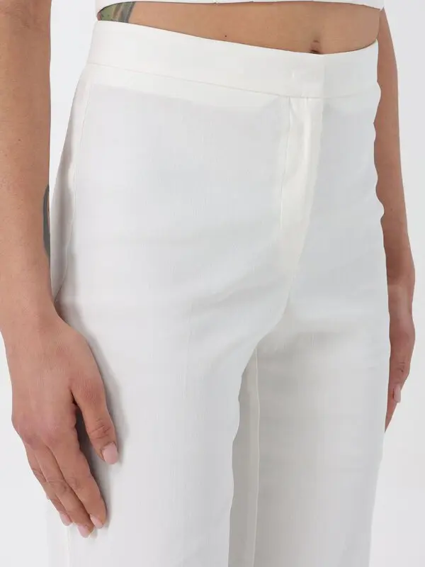 Pinko Tailored Straight Leg Trousers - White
