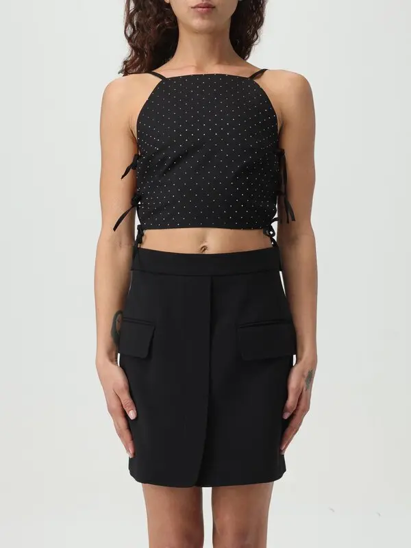 CHIARA FERRAGNI Embellished Crop Top - Black