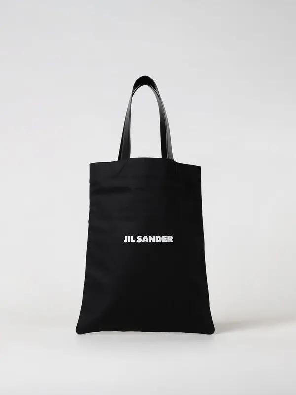 JIL SANDER Canvas Tote Bag With Leather Handles - Black
