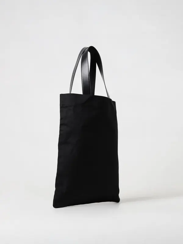 JIL SANDER Canvas Tote Bag With Leather Handles - Black