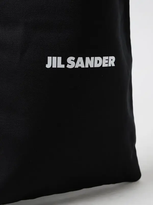 JIL SANDER Canvas Tote Bag With Leather Handles - Black