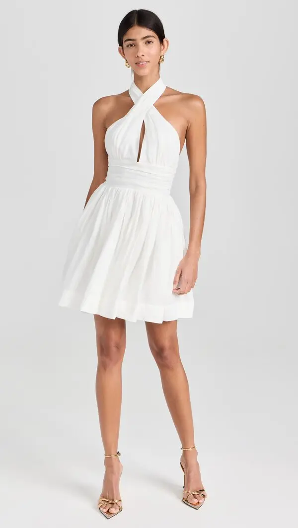 zimmermann alight halter mini dress August In Ivory - 75% Off 03/19