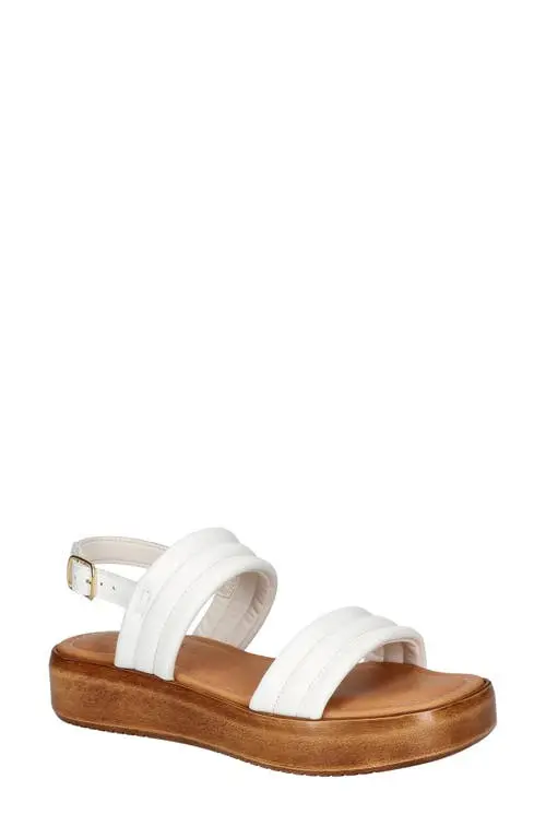 BELLA VITA Ode Platform Sandals - White Italian Leather