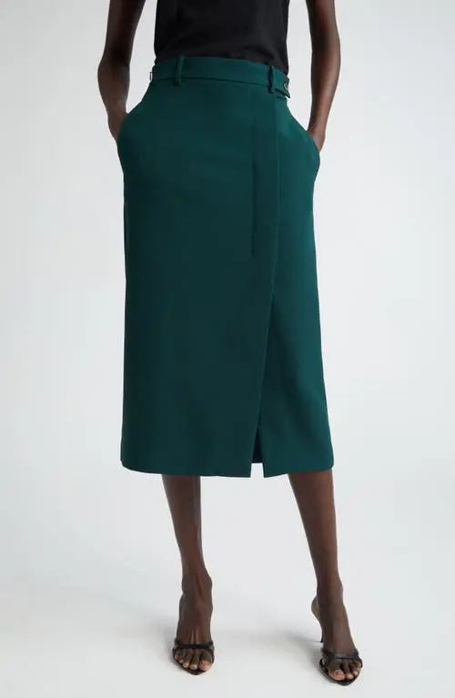 St. John Stretch Cady Midi Skirt
