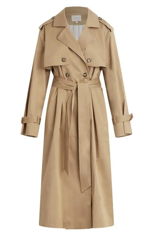FAVORITE DAUGHTER The Charles Tie Waist Double Breasted Trench Coat