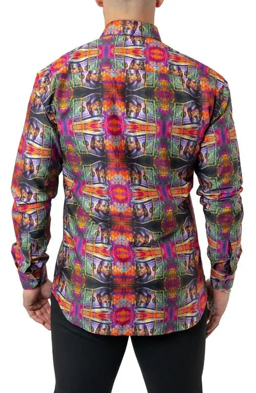 MACEOO Fibonacci Benjamin 68 Cotton Button-up Shirt - Orange