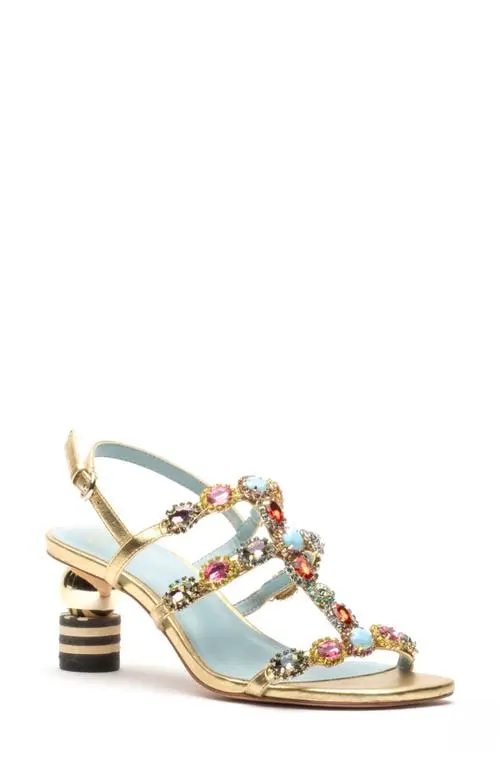 FRANCES VALENTINE Kiki Gem Heel Sandal - Gold/ Multi