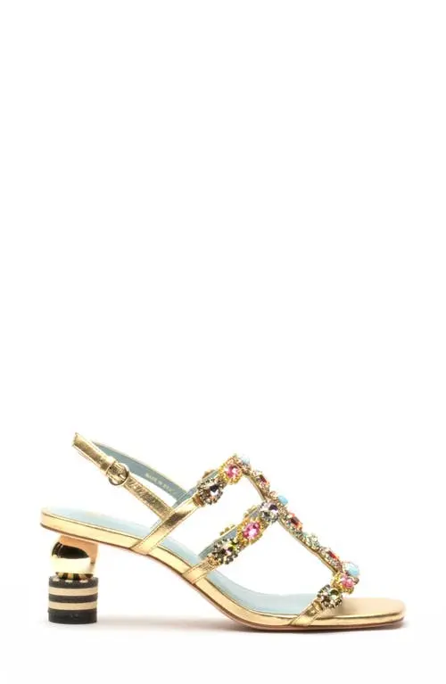 FRANCES VALENTINE Kiki Gem Heel Sandal - Gold/ Multi