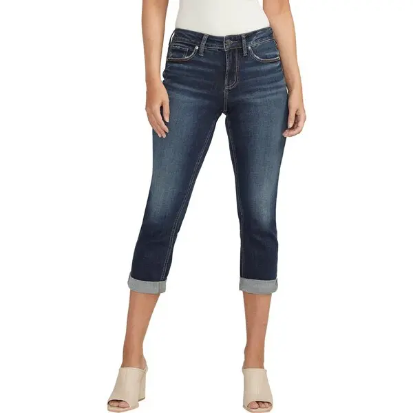 SILVER JEANS CO. Suki Luxe Stretch Curvy Capri Jeans