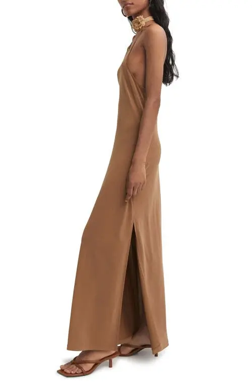 Mango High Neck Maxi Dress