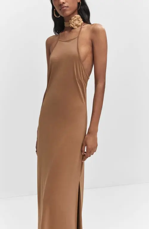 Mango High Neck Maxi Dress