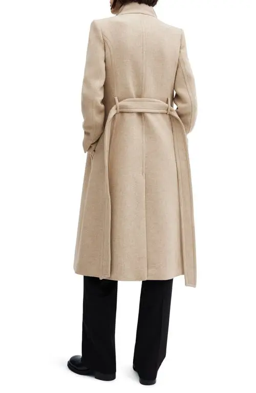 Mango Belted Wool Blend Overcoat