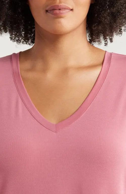 Zella Breathe Active V-neck Tee - Pink Mauve