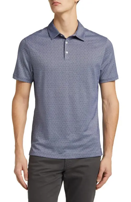 Robert Barakett Cormack Geo Pattern Polo - Navy