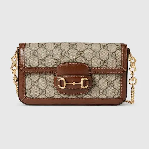 Gucci Horsebit 1955 Mini Bag Gg Canvas - Beige And Ebony Supreme