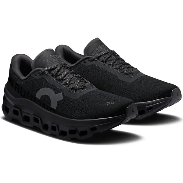On Cloudmonster Running Shoe - Black/black