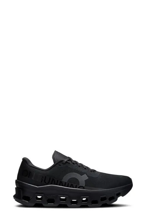 On Cloudmonster Running Shoe - Black/black