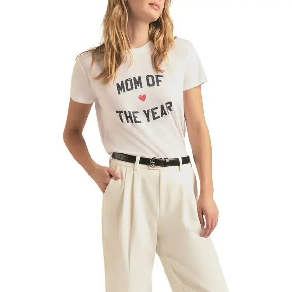 FAVORITE DAUGHTER Mom Of The Year Graphic T-shirt - White