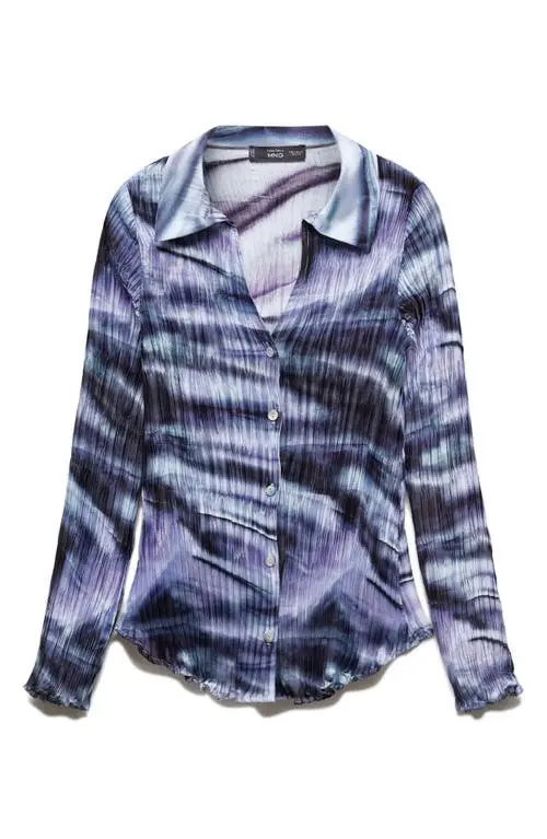 Mango Tie-dye Pleated Shirt