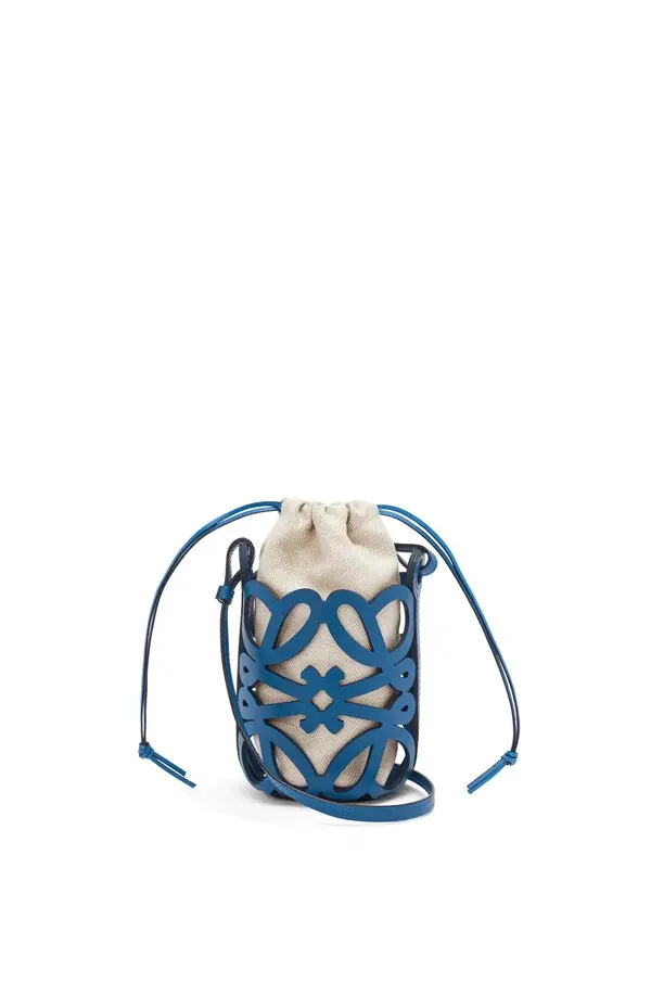 Loewe Luxury Anagram Cut-out Pocket In Classic Calfskin And Canvas