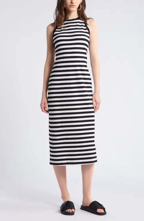 knee length dresses for ladies Little Black Ribbed Dress main image 0