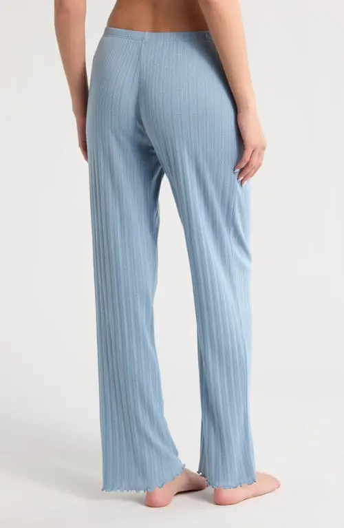 Eberjey Pointelle Rib Pajama Pants - Faded Denim