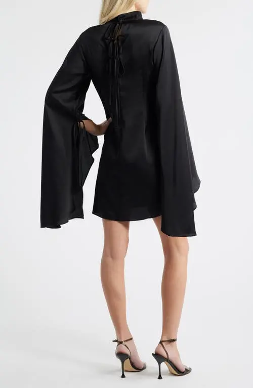 Topshop Long Bell Sleeve Mini Dress In Black - 40% Off | Editorialist