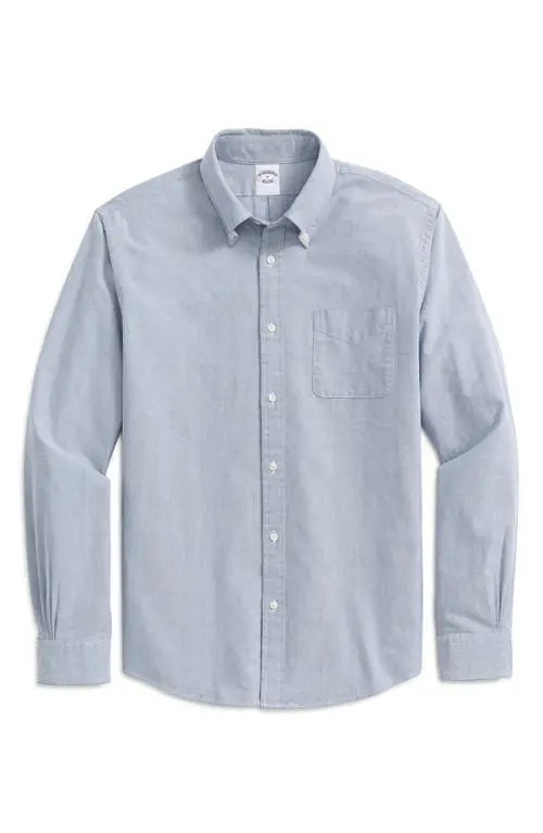 Brooks Brothers Oxford Cotton Button-down Shirt - Solid Blue