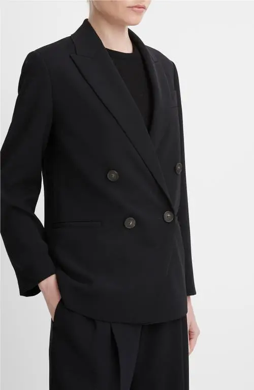 Vince Double-breasted Crepe Blazer - Black