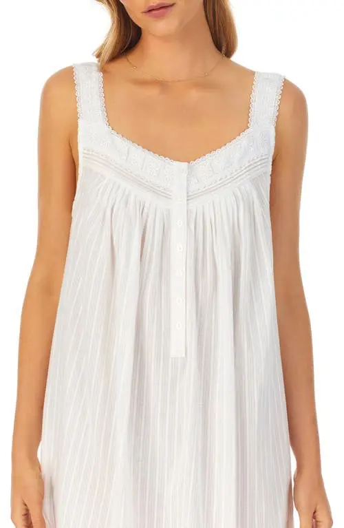 Eileen West Cotton Dobby Stripe Chemise
