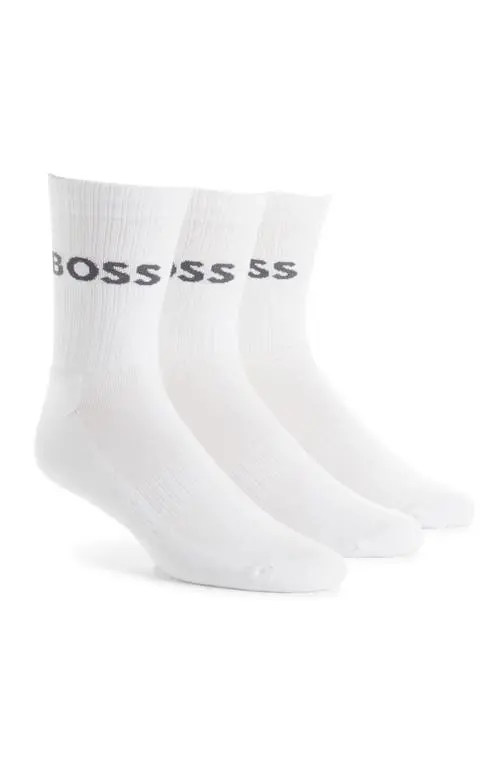 BOSS 3-pack Logo Socks - White