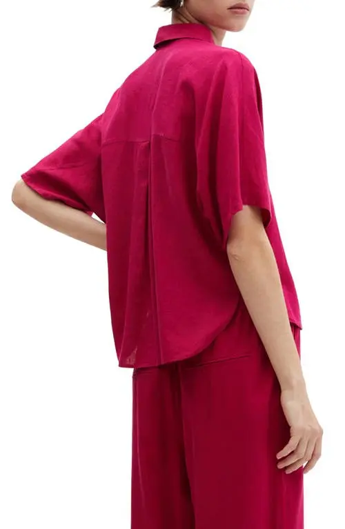 Mango Short Sleeve Linen-blend Shirt