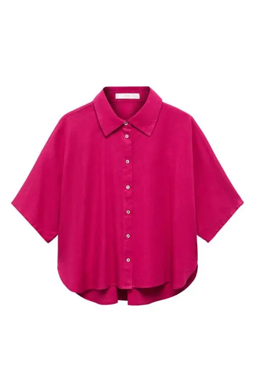 Mango Short Sleeve Linen-blend Shirt