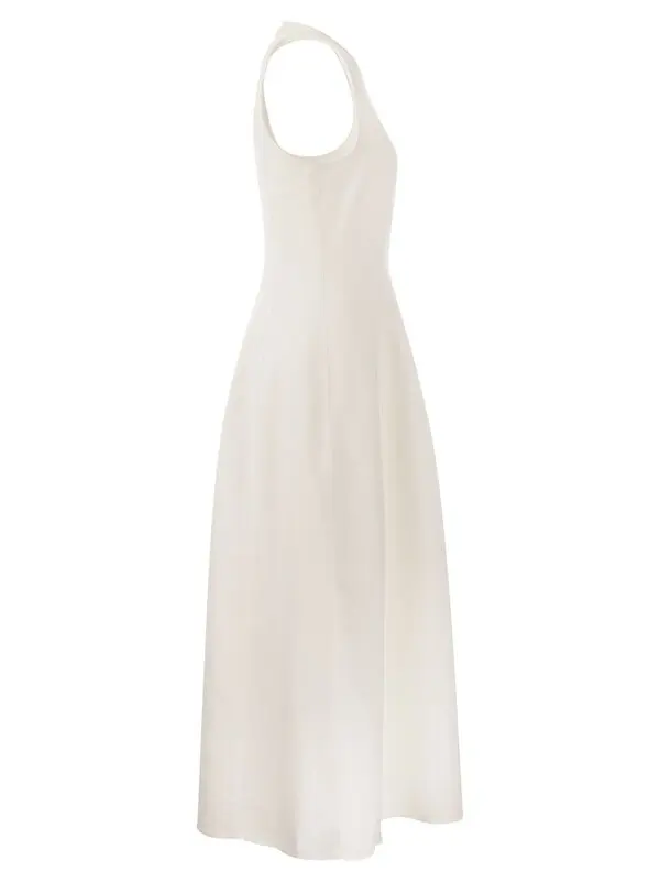 Brunello Cucinelli Fluid Viscose And Linen Twill Dress