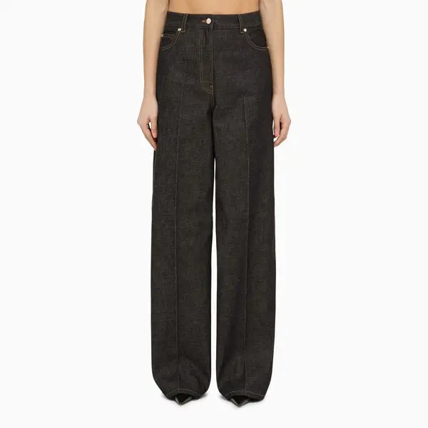 FERRAGAMO Wide Dark Denim Jeans