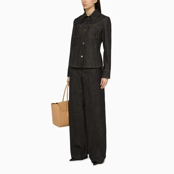 FERRAGAMO Wide Dark Denim Jeans
