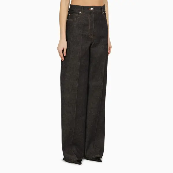 FERRAGAMO Wide Dark Denim Jeans