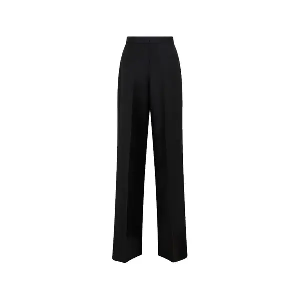 Prada Wool Classic Logo Trousers - Black