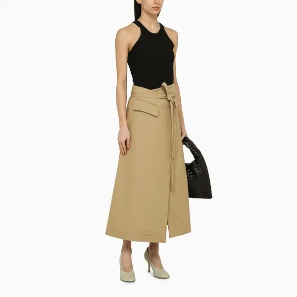Sportmax Cotton Gabardine Wrap Skirt