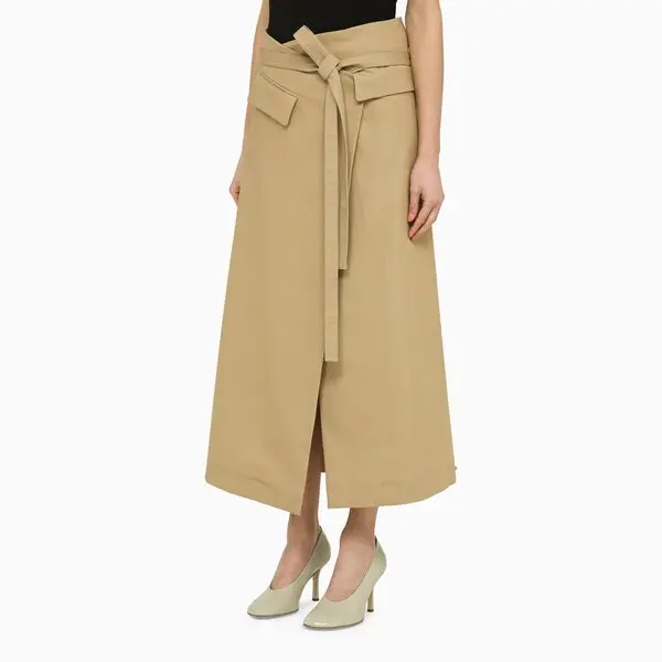 Sportmax Cotton Gabardine Wrap Skirt