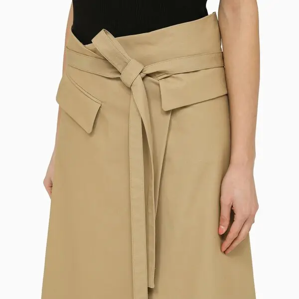 Sportmax Cotton Gabardine Wrap Skirt