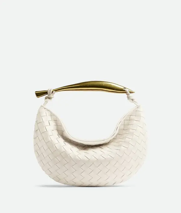 Bottega Veneta Sardine Intrecciato Leather Bag - Chalk